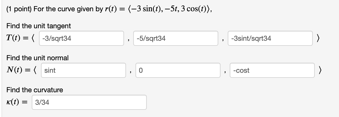 Solved (1 point) Starting from the point (−4,−3,5), | Chegg.com