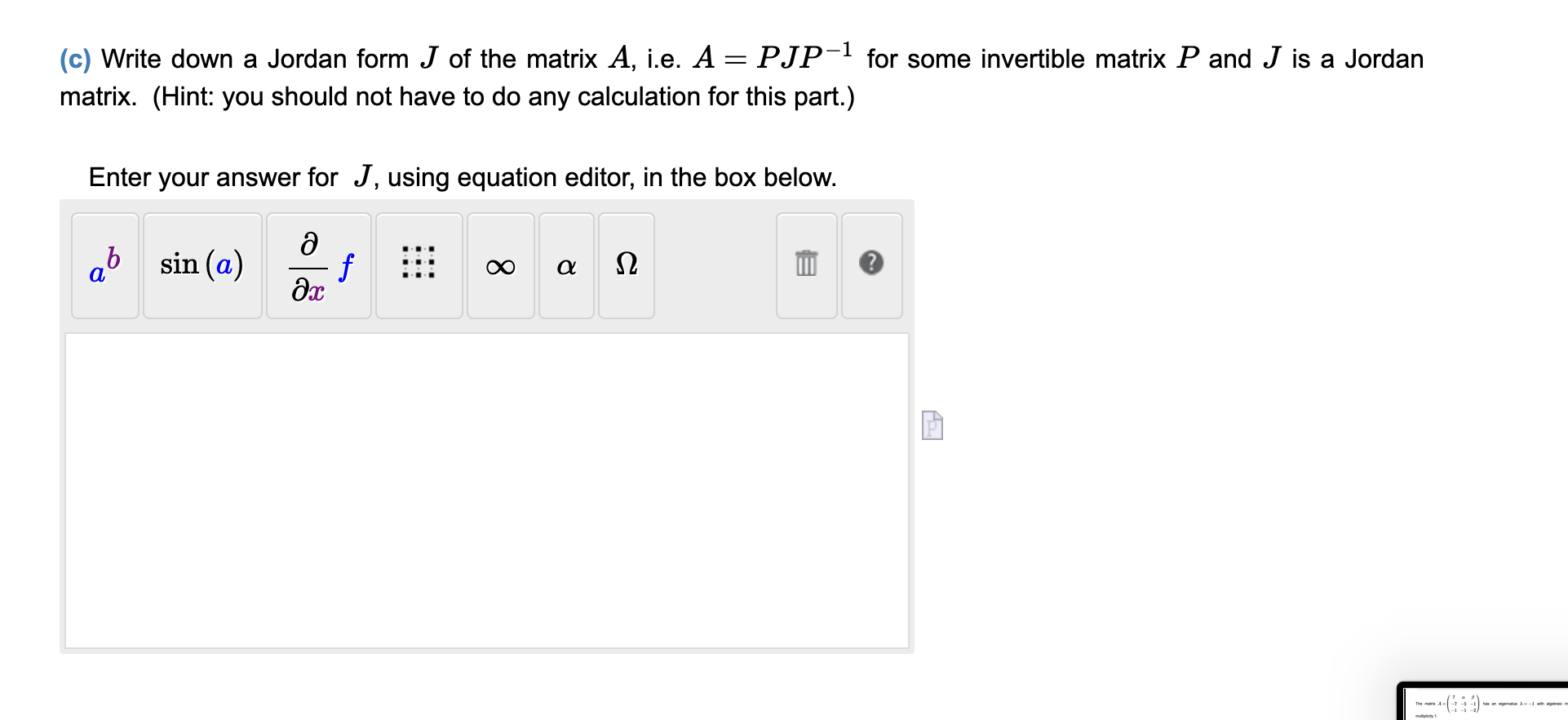 Solved The matrix \\( A=\\left(\\begin{array}{ccc}7 & | Chegg.com