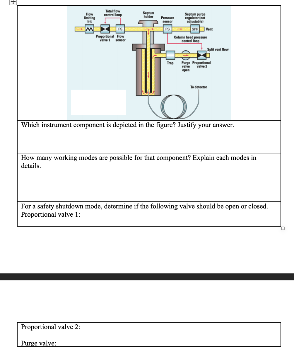 Solved Total flow control loop Flow limiting frit Septum | Chegg.com