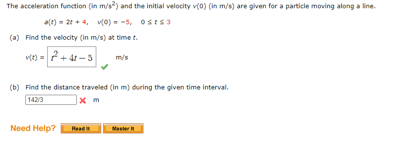 Solved The acceleration function (in m/s2 ) and the initial | Chegg.com