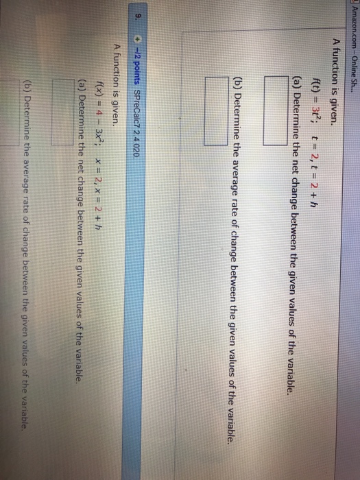 Solved A Function Is Given F T X T 2 T 2 H A