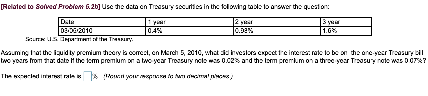 Solved [Related to Solved Problem 5.2b] Use the data on | Chegg.com
