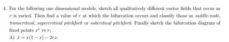 Solved 4. For the following one dimensional models, sketch | Chegg.com