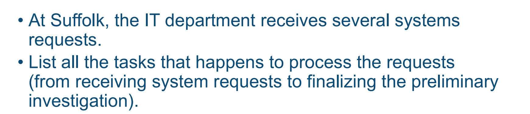 Solved - At Suffolk, the IT department receives several | Chegg.com