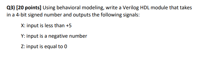 Solved Q3) (20 points] Using behavioral modeling, write a | Chegg.com
