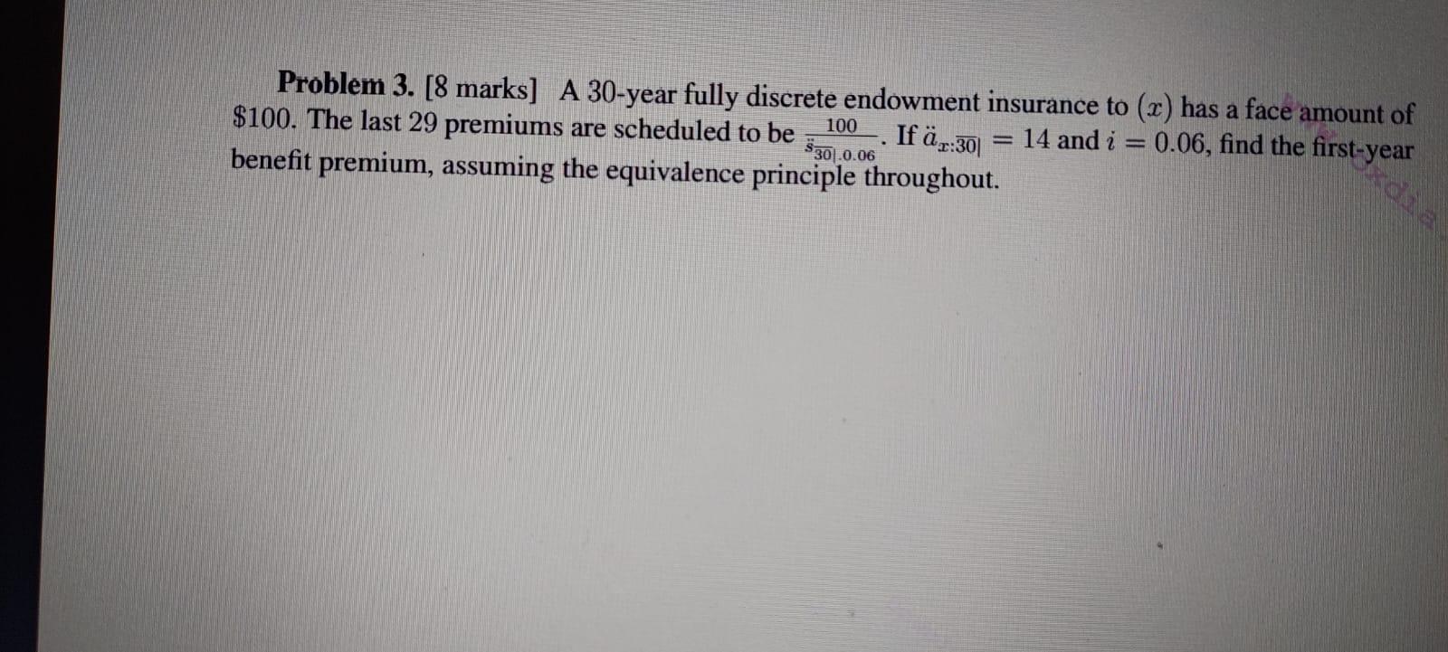 Solved Problem 3. [8 marks] A 30-year fully discrete | Chegg.com