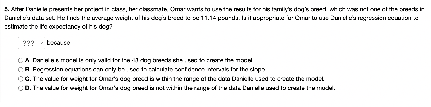 It's a dog's life The life expectancy of a dog varies | Chegg.com