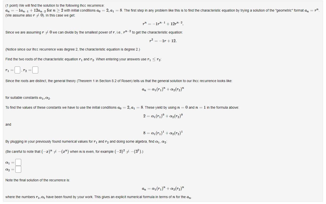 Solved We will find the solution to the following lhcc | Chegg.com
