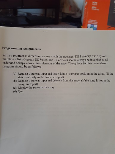 Programming Assignment 6 Write A Program To Dimension 7864