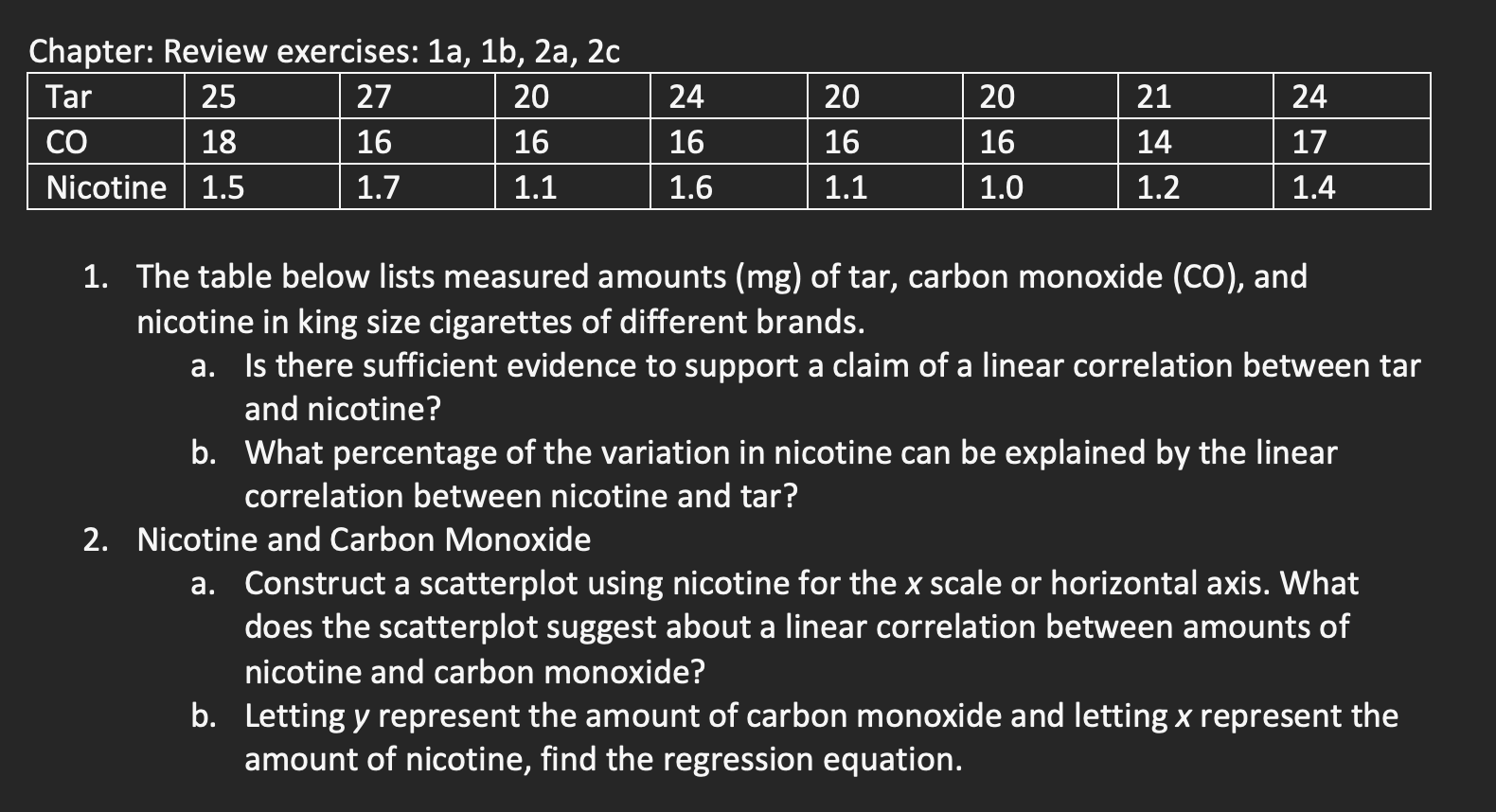 Solved Chapter: Review exercises: 1a, 1b, 2a, 2c Tar 25 27 | Chegg.com