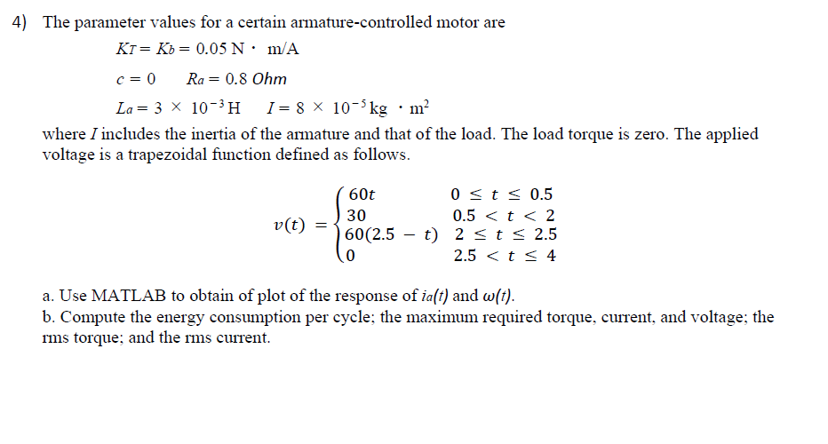 Solved = 4) The parameter values for a certain | Chegg.com