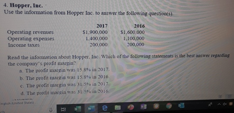 Solved 4. Hopper, Inc. Use the information from Hopper Inc. | Chegg.com