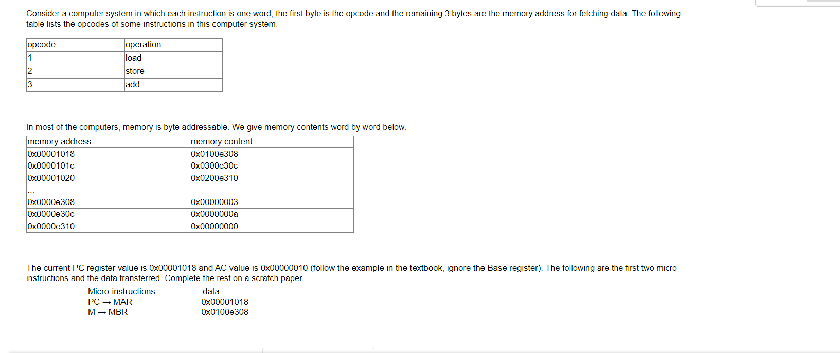 Solved (a) After fetching the third instruction, what is the | Chegg.com