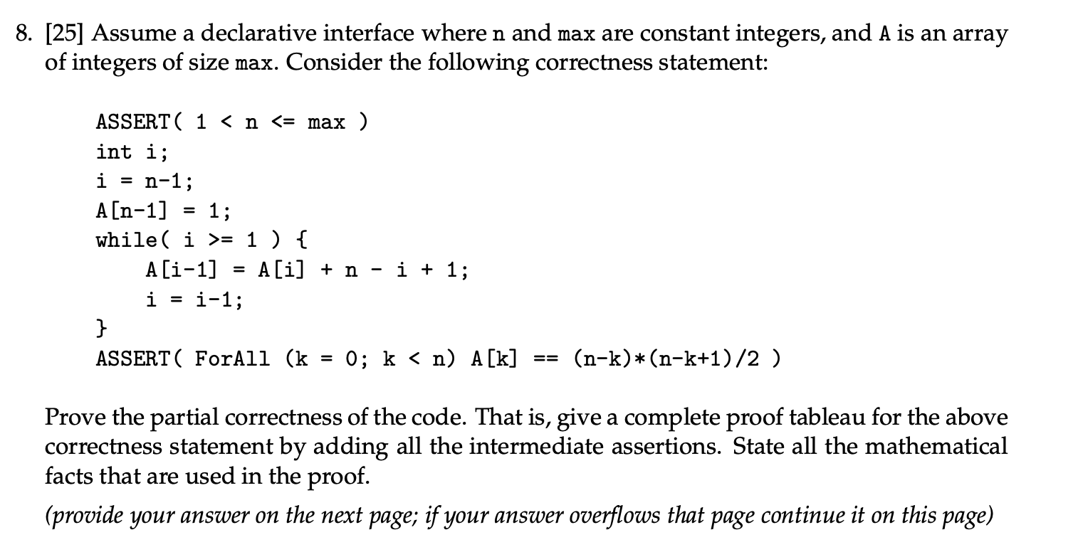 8. [25] Assume a declarative interface where n and | Chegg.com