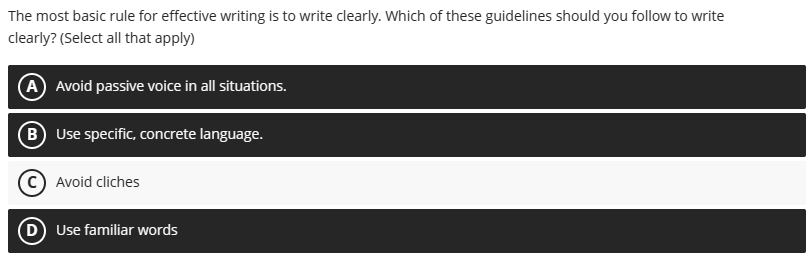 Solved The most basic rule for effective writing is to write | Chegg.com
