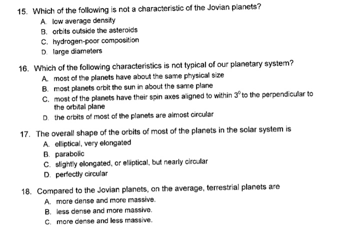 Characteristics Of Terrestrial Planets