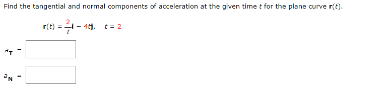Solved Find the tangential and normal components of | Chegg.com