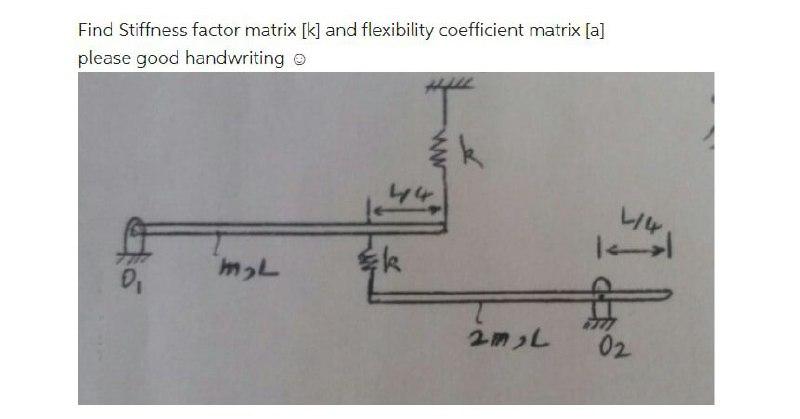 Solved Find Stiffness factor matrix [k] and flexibility | Chegg.com