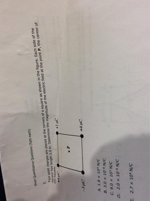 Solved Four point charges are placed at the corners of a | Chegg.com