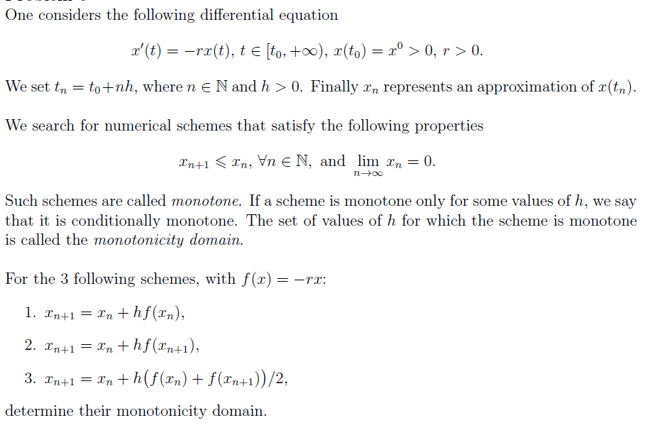 Solved One considers the following differential equation | Chegg.com