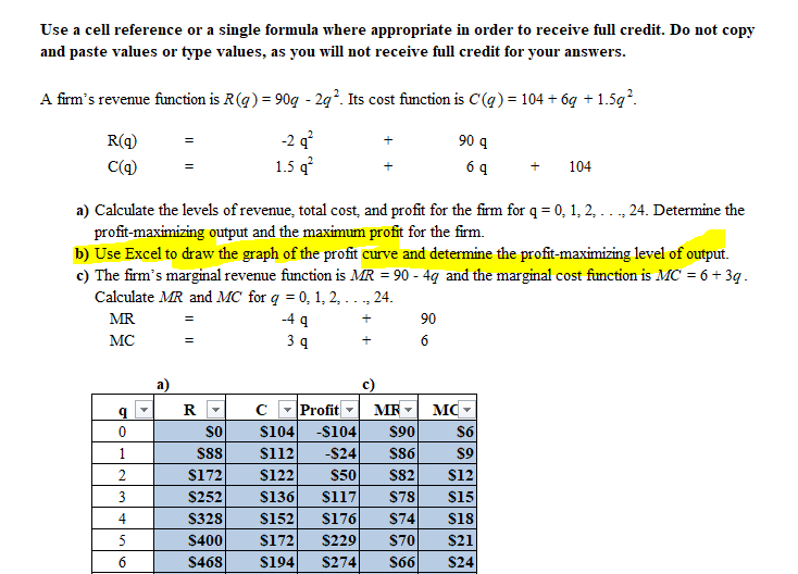 Solved Use a cell reference or a single formula where | Chegg.com
