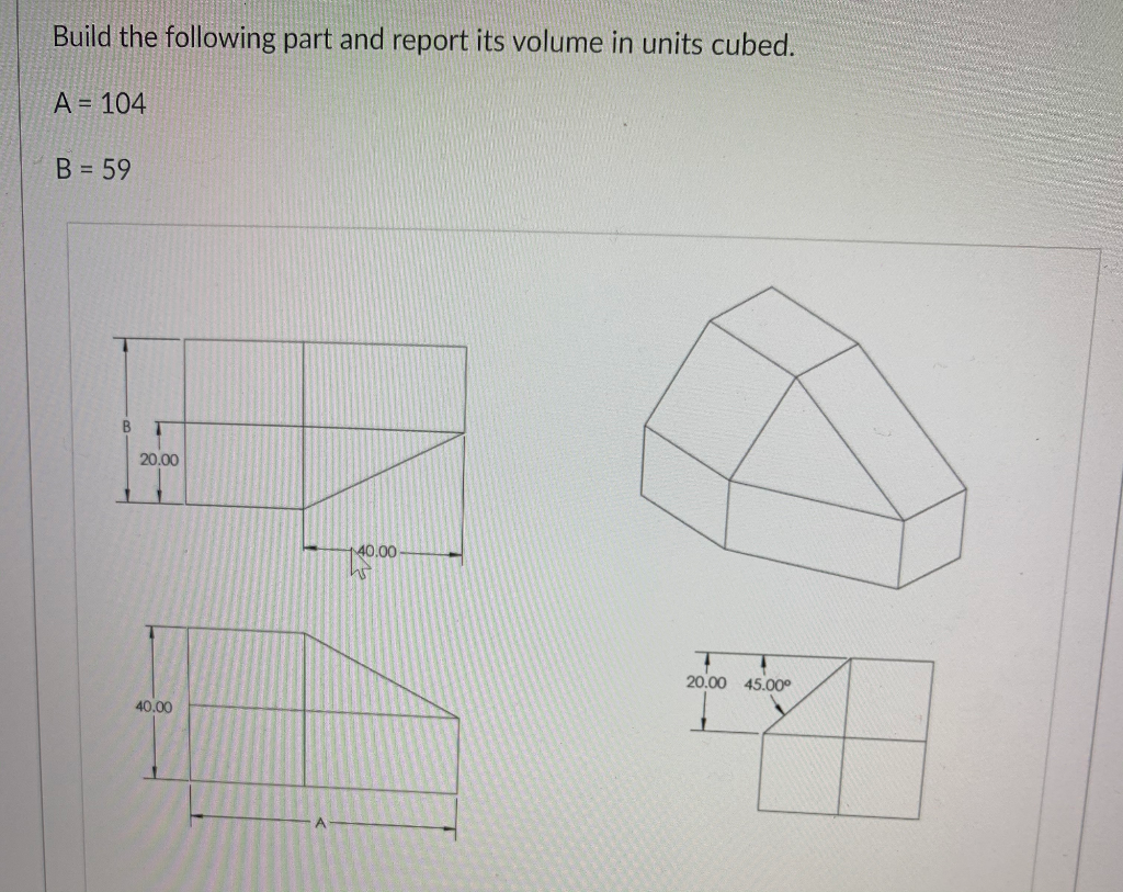 Solved Build the following part. Report the volume in mm^3. | Chegg.com