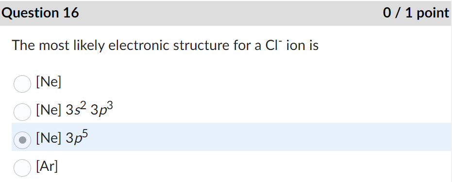 Solved Question 16 0 / 1 point The most likely electronic | Chegg.com
