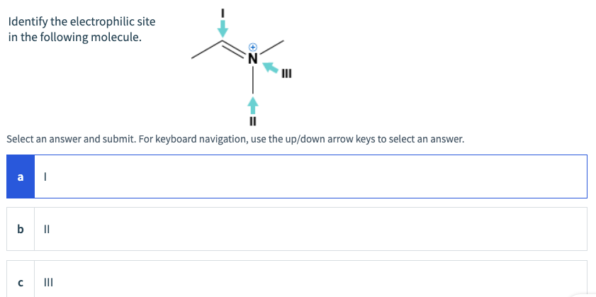 Solved Identify the electrophilic site in the following | Chegg.com