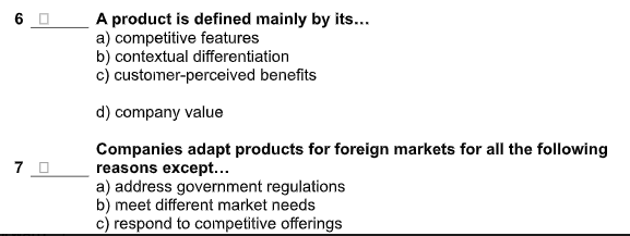 Solved 6 A product is defined mainly by its... a) | Chegg.com