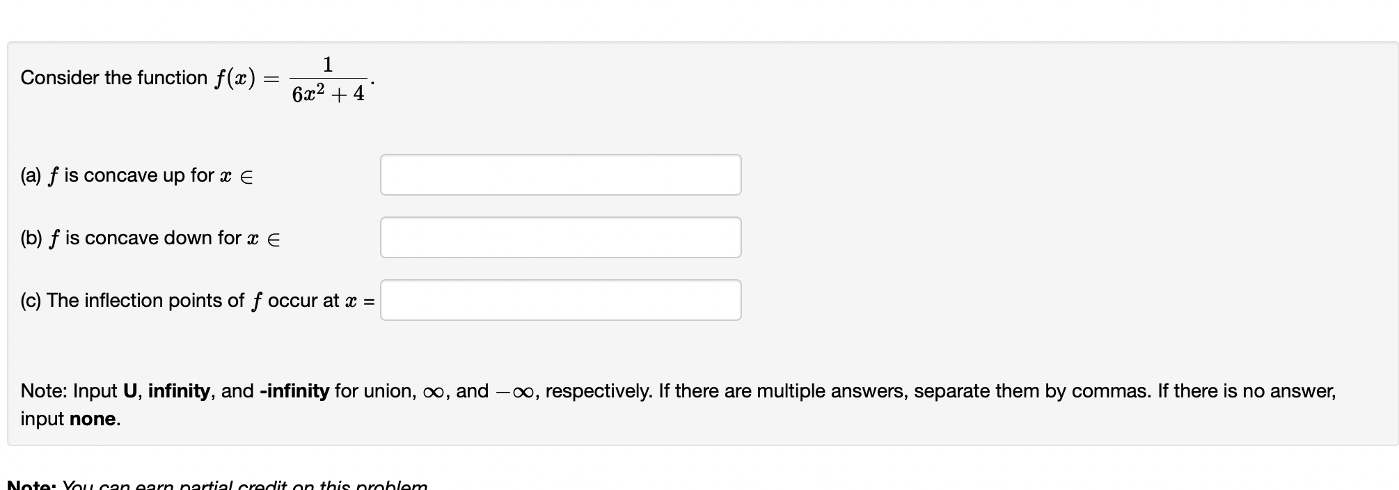 Solved Consider the function f(x)=6x2+41. (a) f is concave | Chegg.com