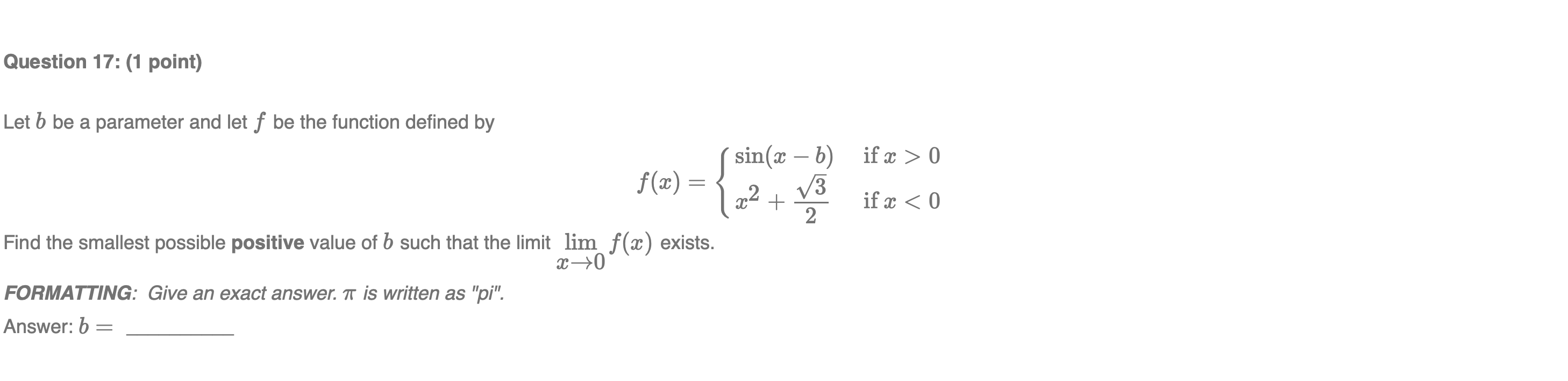 Solved Let b be a parameter and let f be the function | Chegg.com Solved Let b be a parameter and let f be the function | Chegg.com