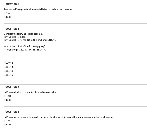 Solved QUESTION 1 An atom in Prolog starts with a capital | Chegg.com