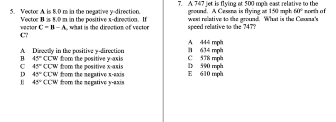 Solved 5. Vector A is 8.0 m in the negative y-direction. | Chegg.com