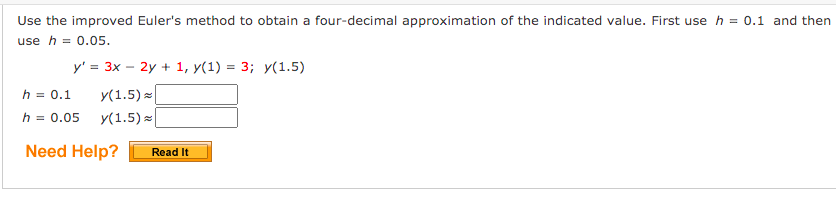 Solved Use the improved Euler's method to obtain a | Chegg.com