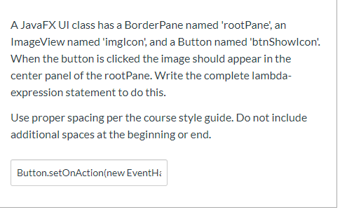 Solved A JavaFX UI class has a button named 'btnOk' that | Chegg.com