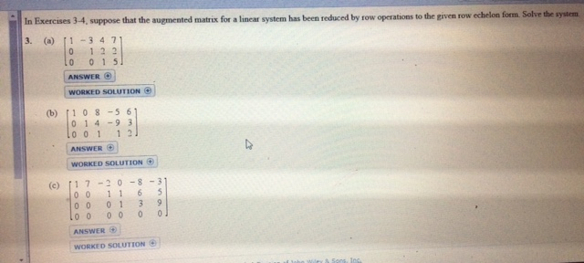 Solved In Exercises 3-4, suppose that the augmented matrix | Chegg.com