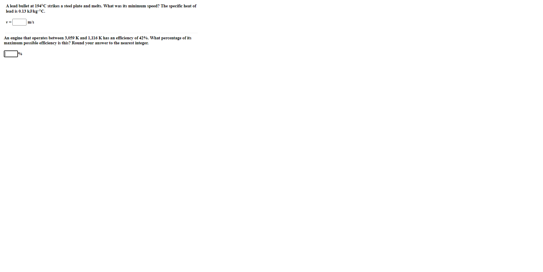 Solved A lead bullet at 194°C strikes a steel plate and | Chegg.com