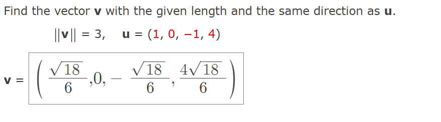 Solved Find the vector v with the given length and the same | Chegg.com