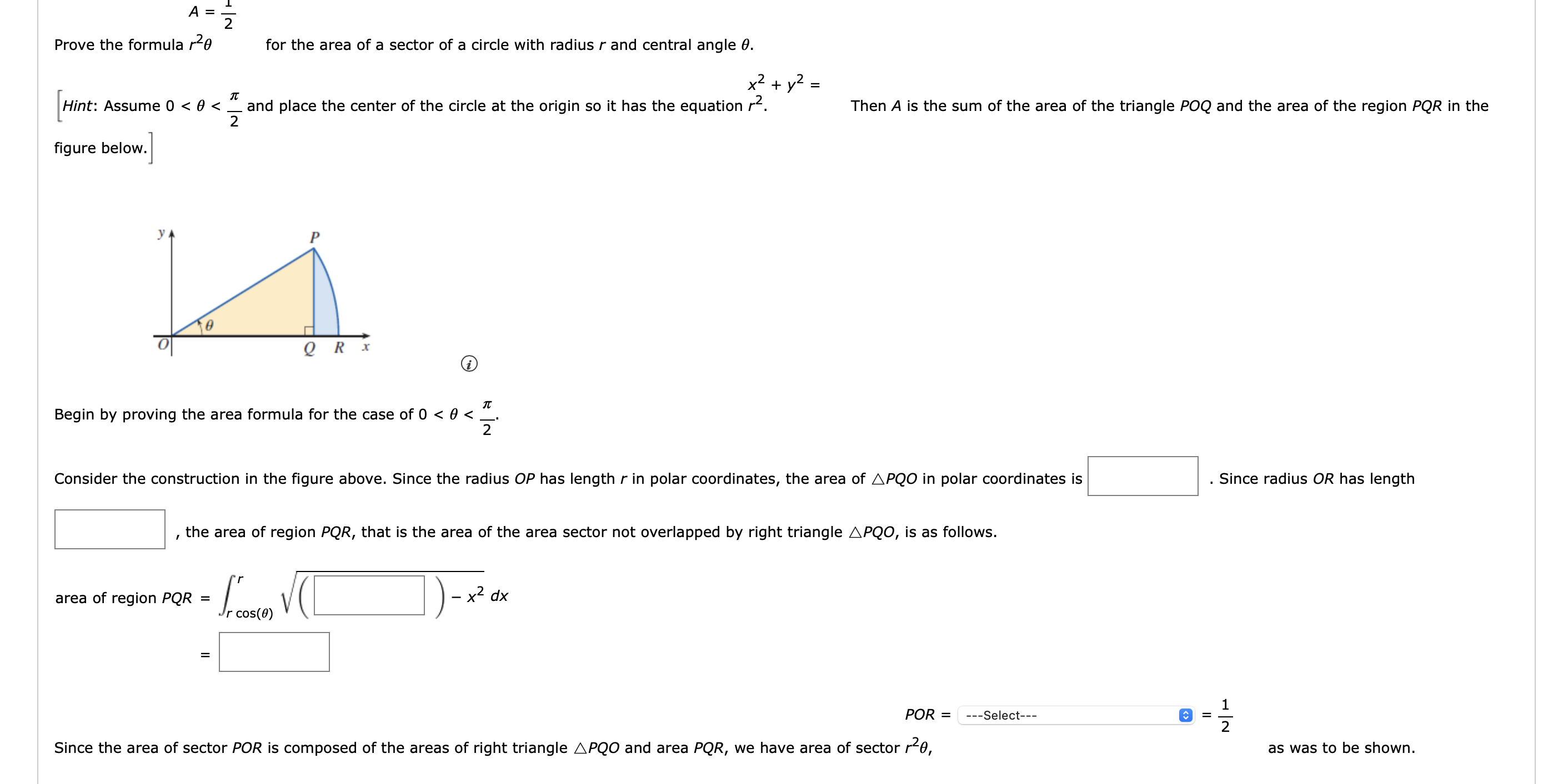 Central Angle Formula