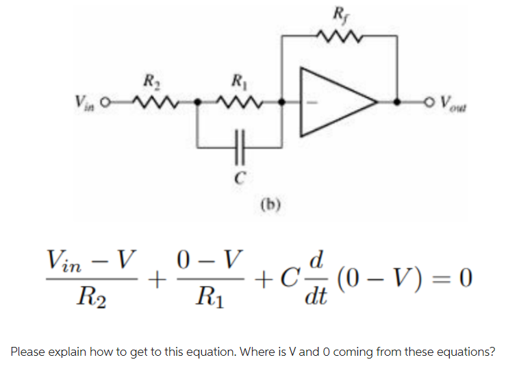 Solved Please explain the reason behind 0 - V / R1. In | Chegg.com