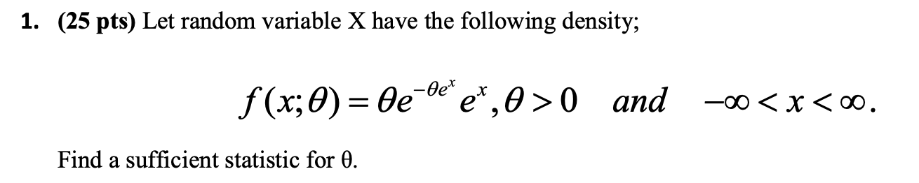 Solved 1. (25 pts) Let random variable X have the following | Chegg.com