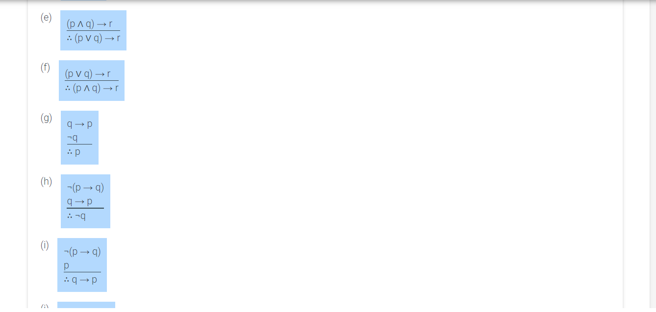Solved Exercise 2.1.1: Valid and invalid arguments expressed | Chegg.com