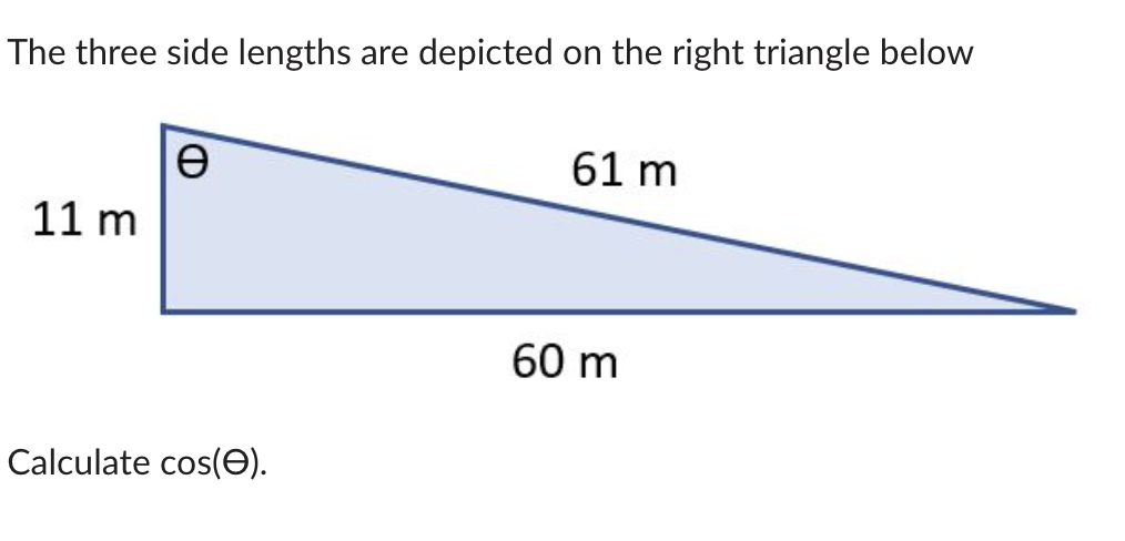 Solved The three side lengths are depicted on the right | Chegg.com