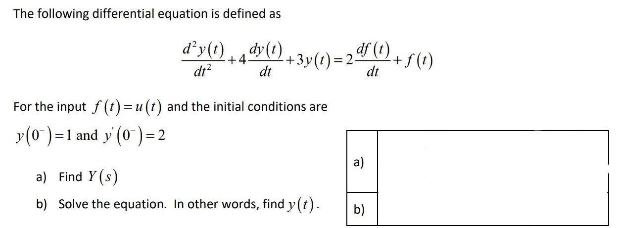 Solved The following differential equation is defined as df | Chegg.com