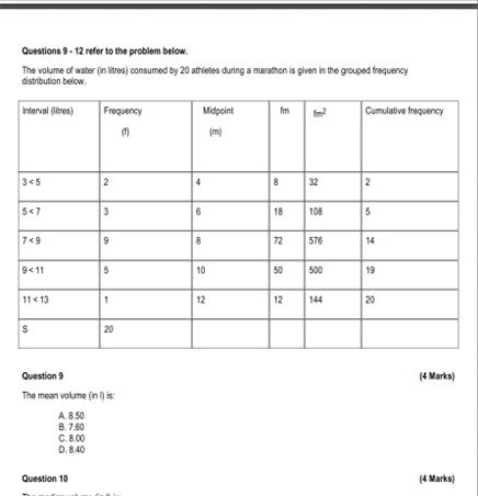 Solved Questions 9.12 refer to the problem below. The volume | Chegg.com