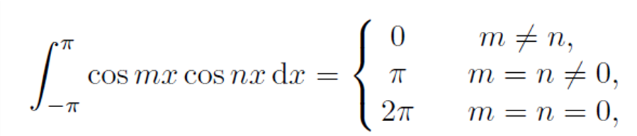 Solved 0 T COS mx cos nx dx MX = T m = n, m = n +0, m = n = | Chegg.com