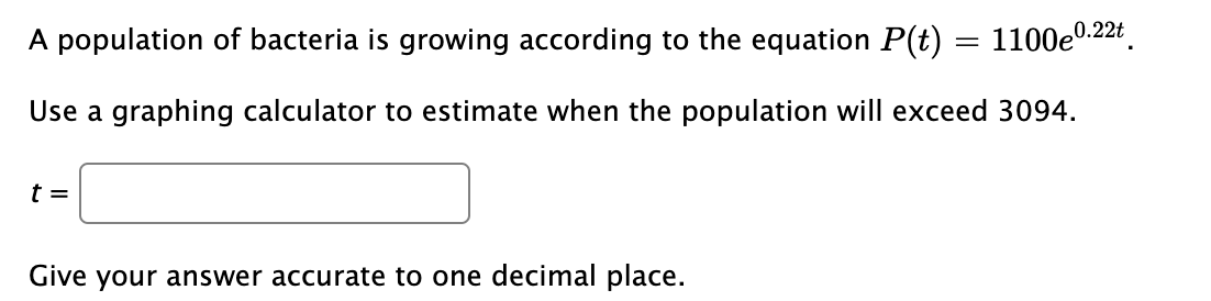 Solved A population of bacteria is growing according to the | Chegg.com
