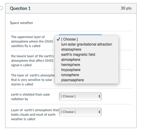 Solved The answers choice are all the same for the rest of | Chegg.com