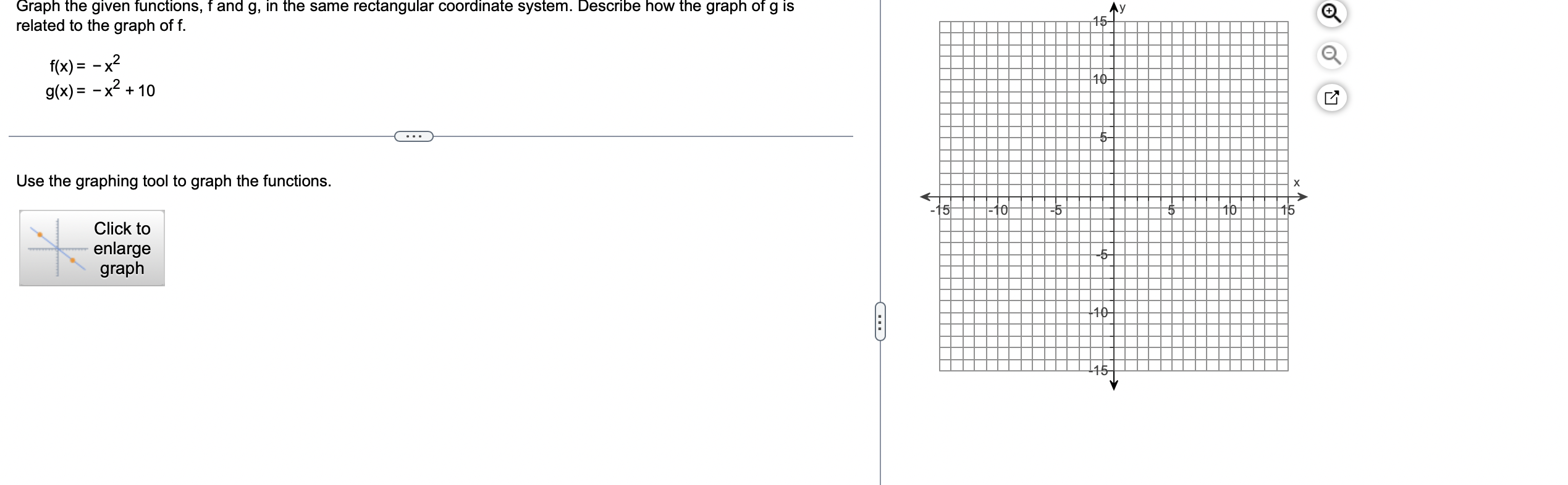 Solved Graph the given functions, f and g, in the same | Chegg.com
