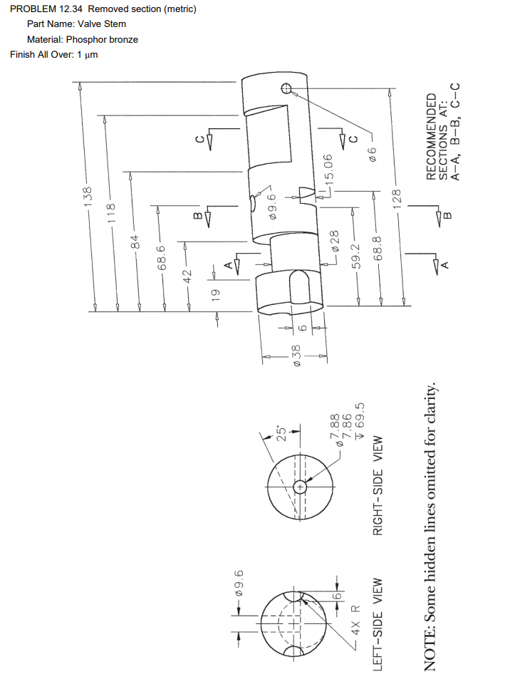 Complete the following section view drawings with | Chegg.com